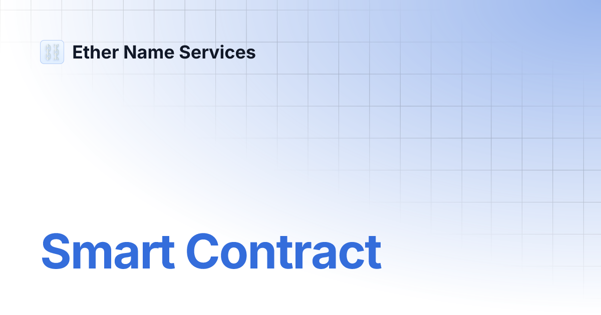 Smart Contract | Ether Name Services